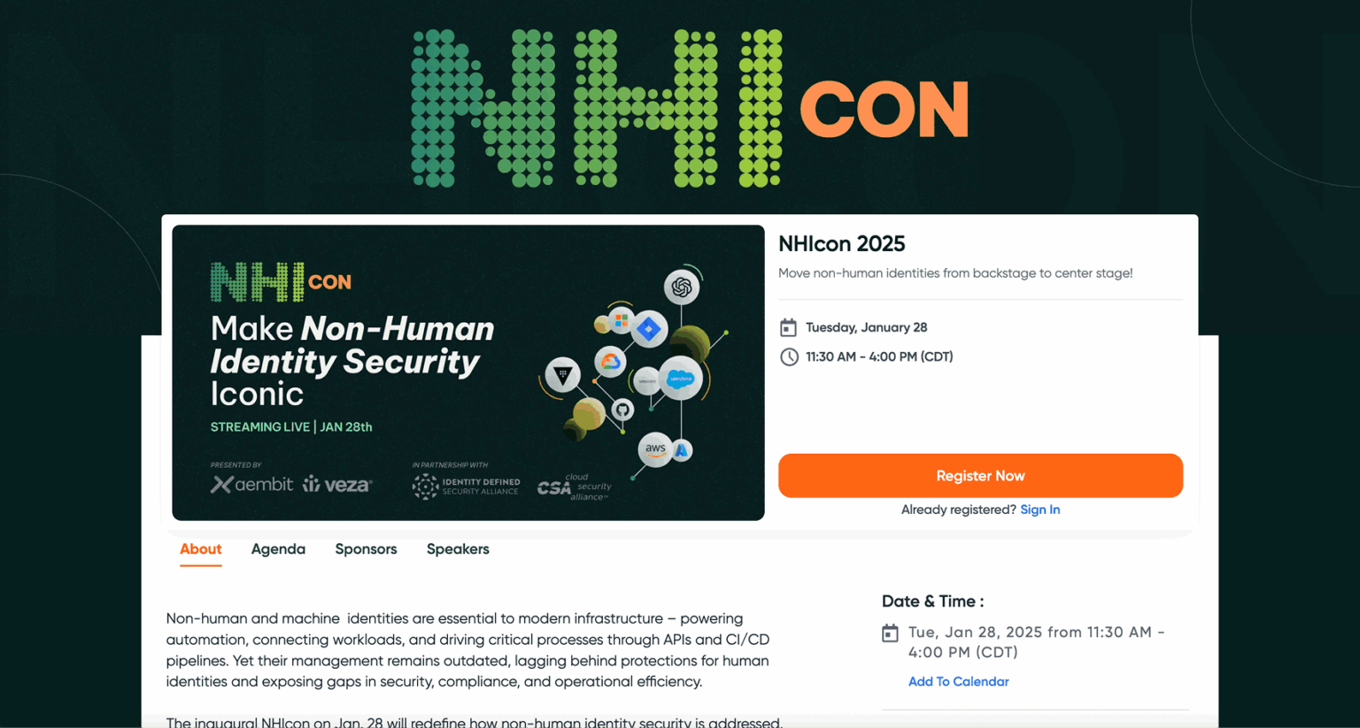 NHIcon 2026 by Aembit | Jan. 27